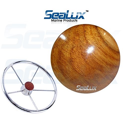 SeaLux Marine 2-5/8 INCH Genuine Teak Wood BOAT CENTER STEERING WHEEL ...