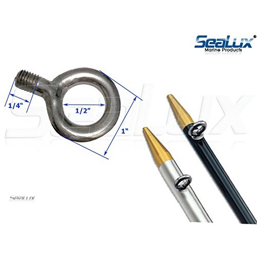 SeaLux Marine Stainless Steel Threaded Eye Bolt Rings for Outrigger ...