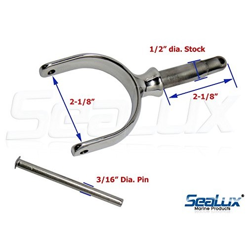 SeaLux 316 Stainless Steel North River/ Horn Pinned Oarlock Heavy Duty ...
