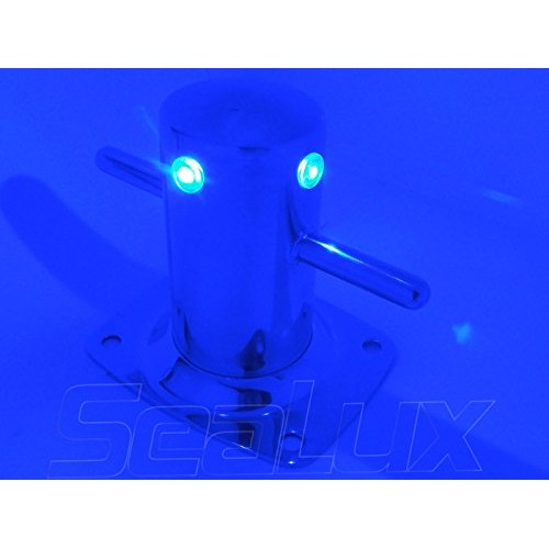 SeaLux Marine Mooring Bollard with integrated BLUE LED lighting 316 ...