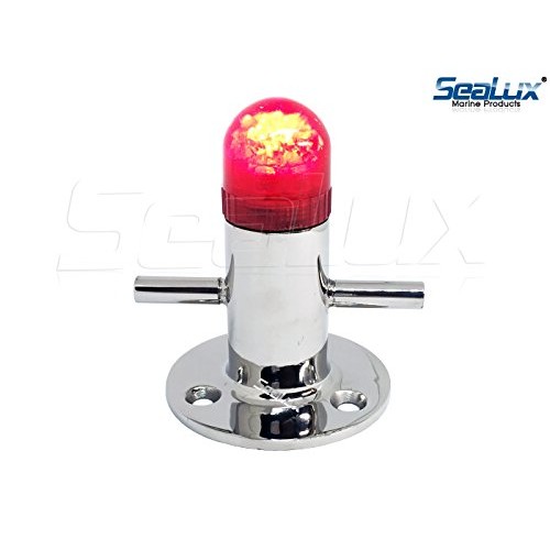 SeaLux Marine 316SS 4" Diffused RED LED Light Samson Post Cross Bollard ...