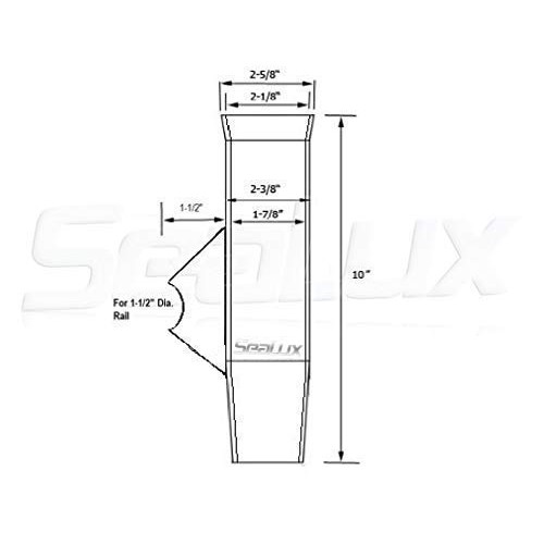 SeaLux Marine Aluminum T-Top Tower Flare Weld-On Rocket Launcher Rod ...